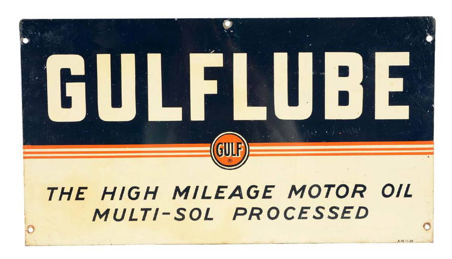 Gulflube With Logo Tin Rack Sign.