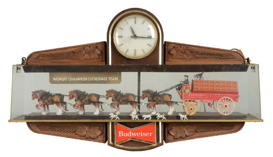 Budweiser Clydesdale Wagon Clock