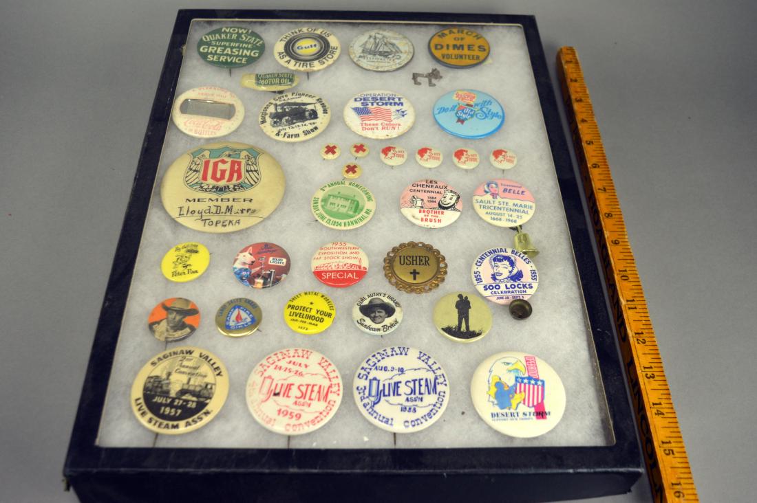 Collection of pinback buttons