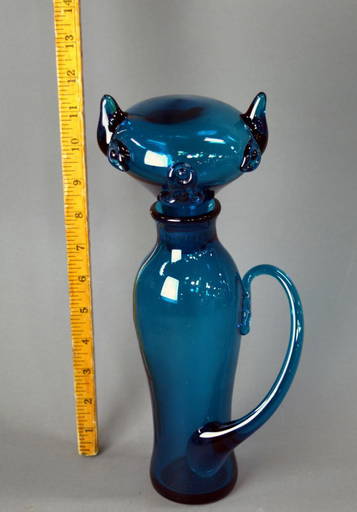 Blenko Art Glass "kitty" Cat Decanter