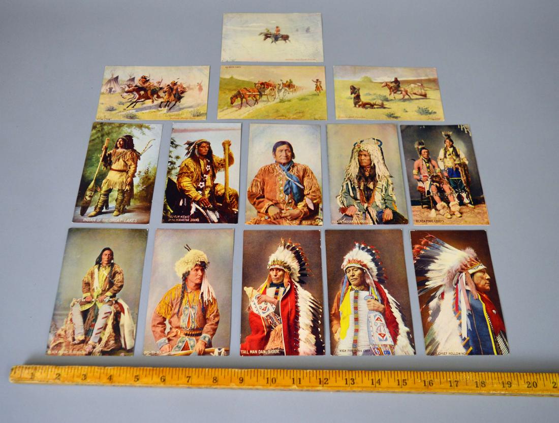 14 Antique Native American Postcards