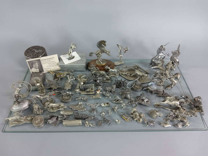 Large Collection Of Pewter Miniatures Spoontiques