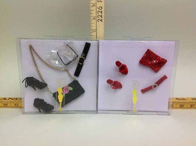Tonner, (2) Doll Accessories, Black Suede Accessory Set