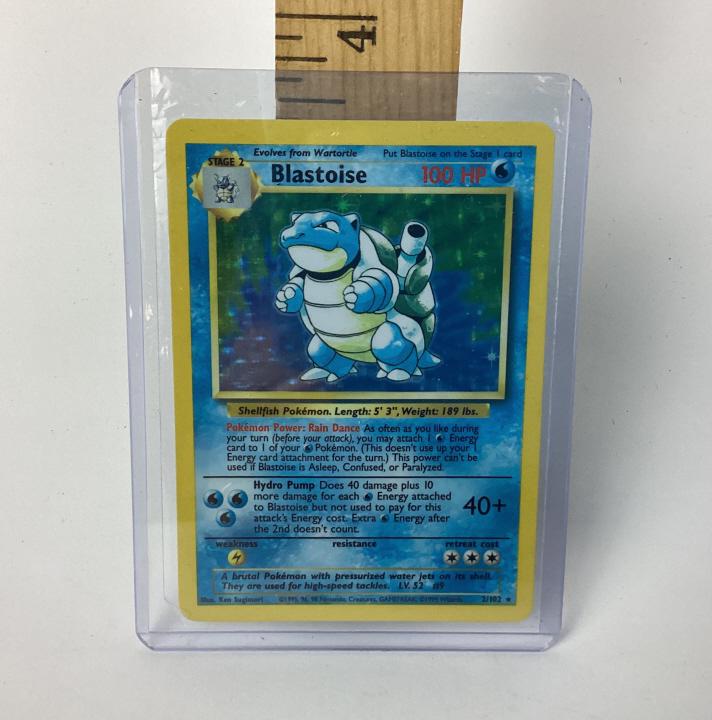 Pokemon Blastoise Holographic Card Unplayed Auction