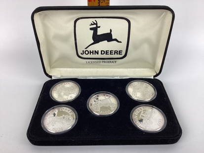 John Deere .999 Fine Silver 5 Coin Collectors Set Various Model Types ...