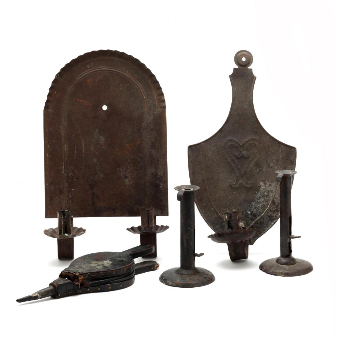 Group Of Primitive Cast Iron Accessories