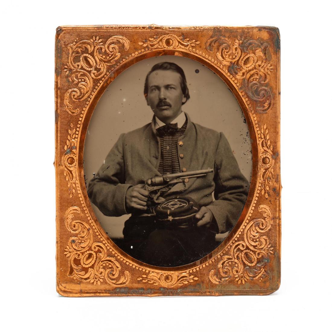 Sixth Plate Ambrotype of an Armed Confederate 2nd