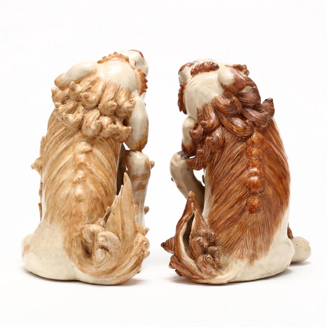 A Pair of Japanese Satsuma Shishi Dogs by Keida