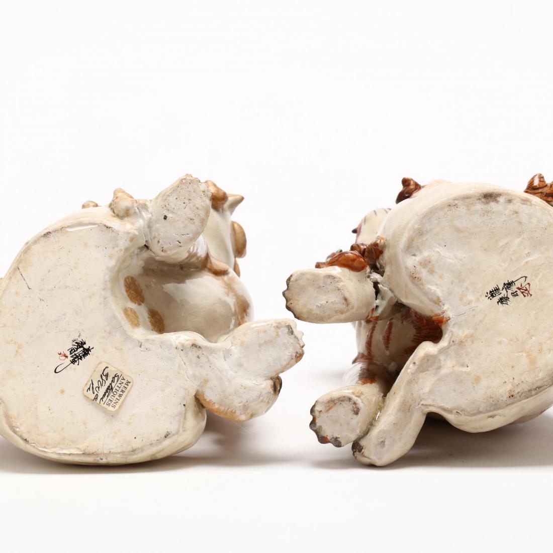 A Pair of Japanese Satsuma Shishi Dogs by Keida