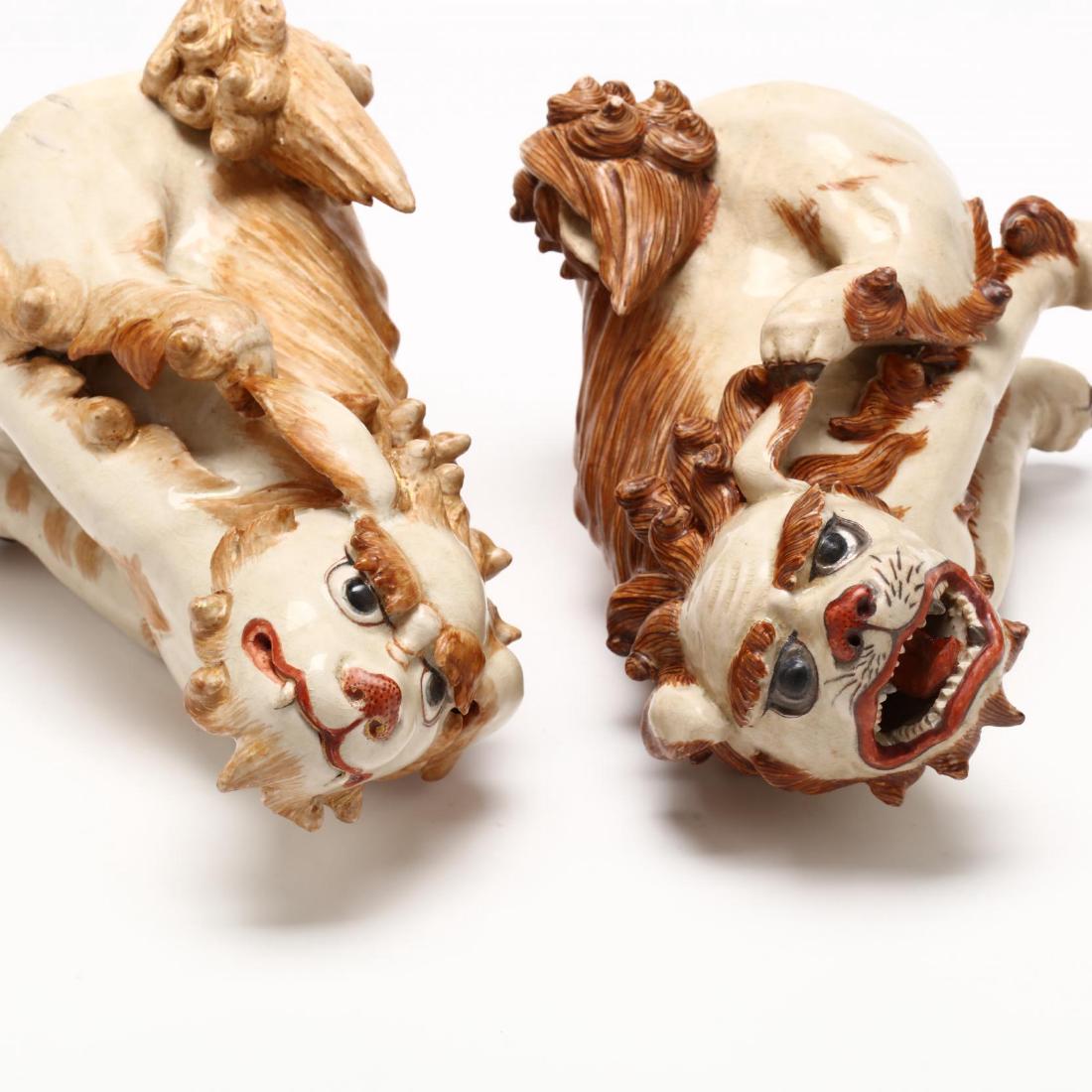 A Pair of Japanese Satsuma Shishi Dogs by Keida