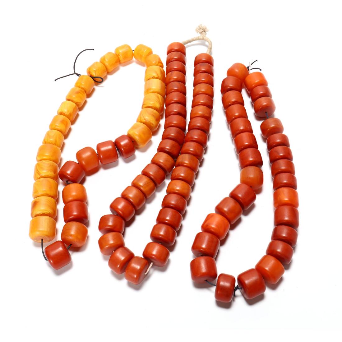 Three Strands of Large "African Amber/Copal" Beads