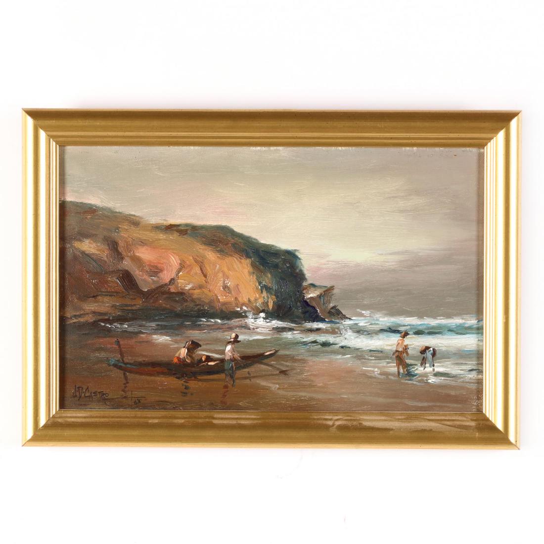 J. D. Castro (Filipino, 1908-1994), Beach Scene with