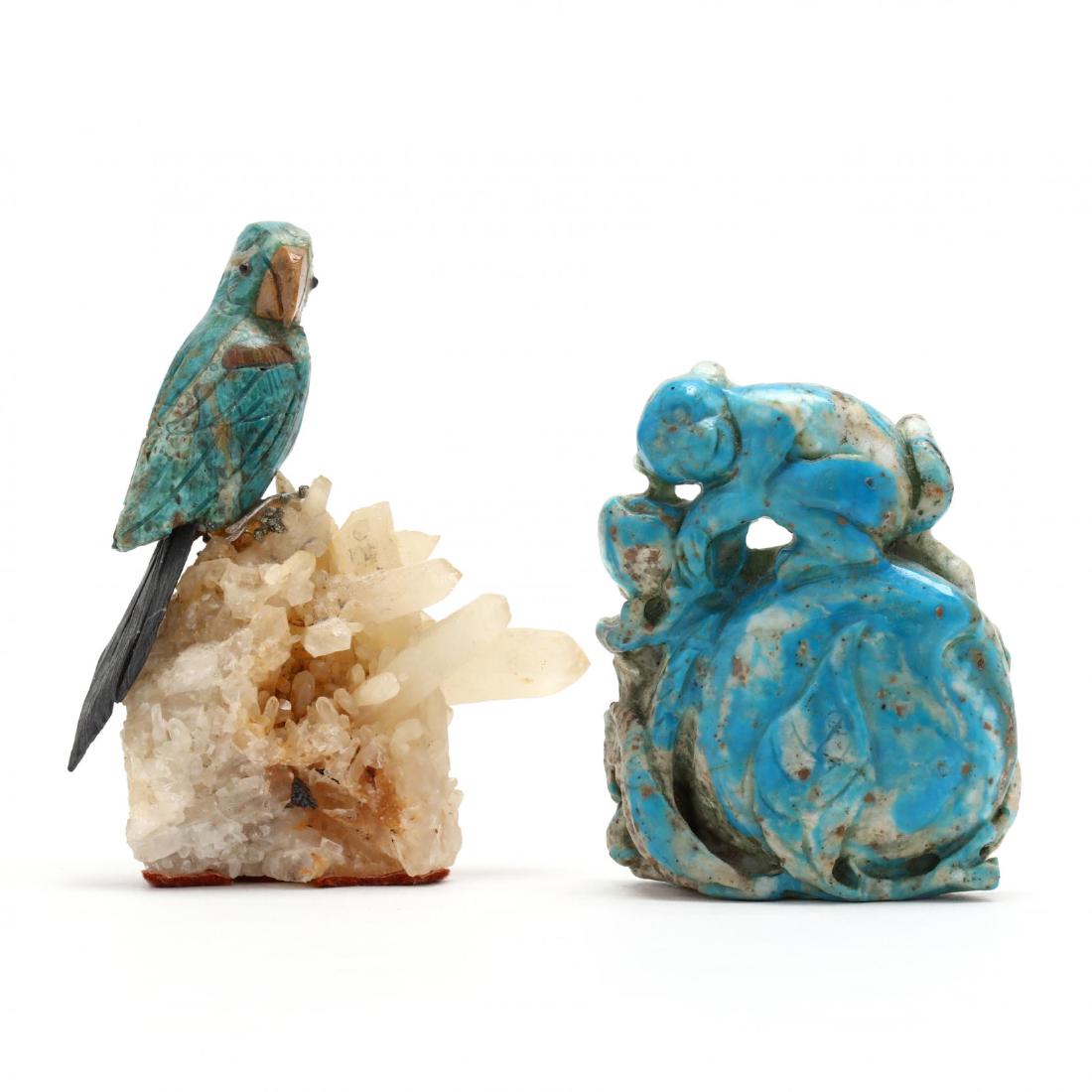 Two Carved Stone Animals