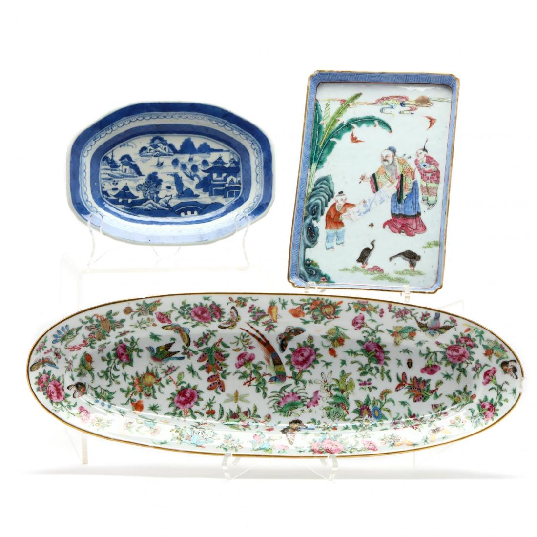 Three Chinese Porcelain Serving Trays