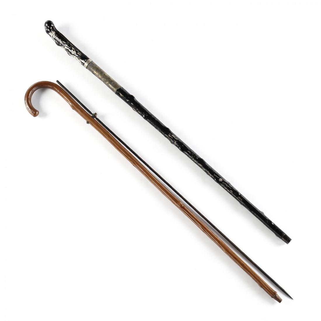 Masonic Ceremonial Sword Cane and Crook Cane