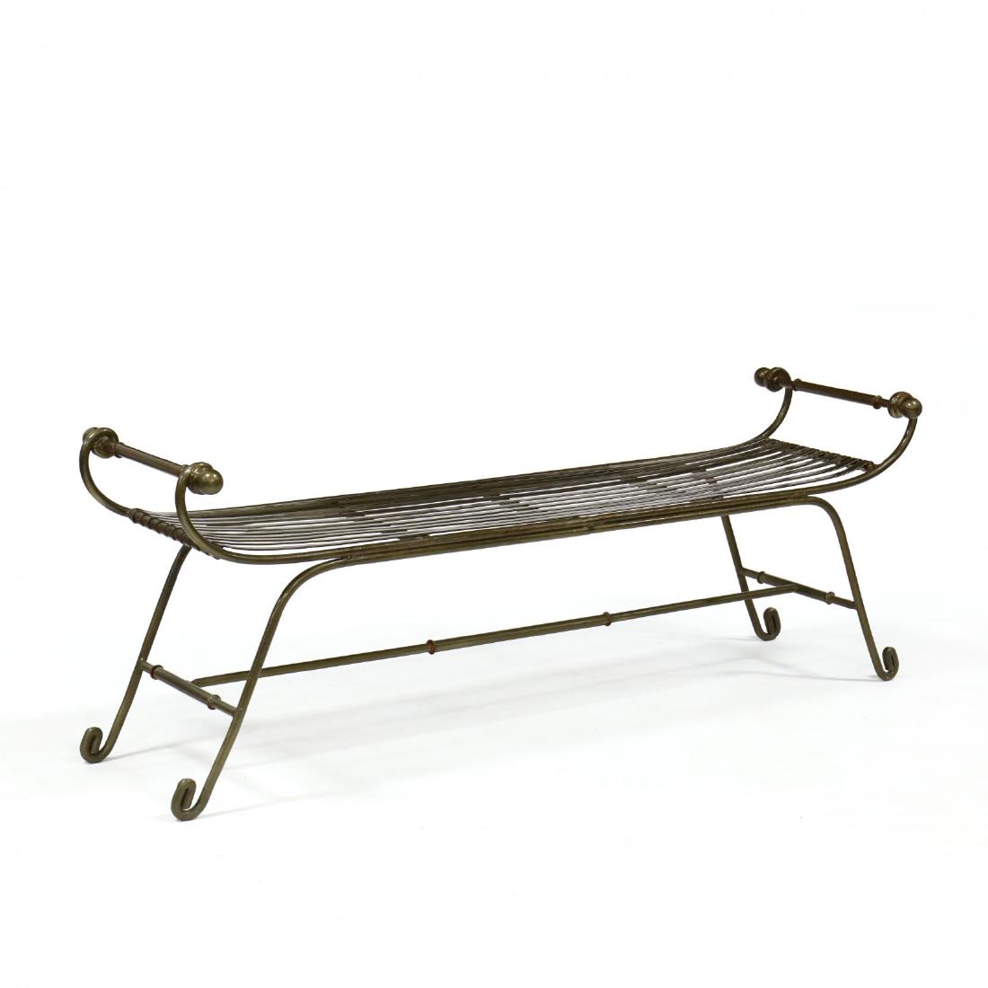 Greco-Roman Style Gilt Iron Bench