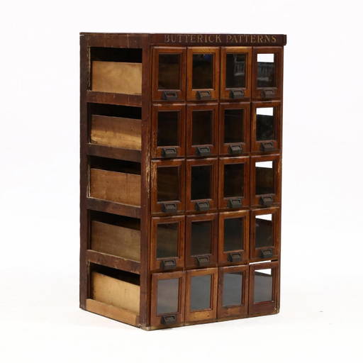 Vunate Oak "butterick Pattern" Country Store Cabinet