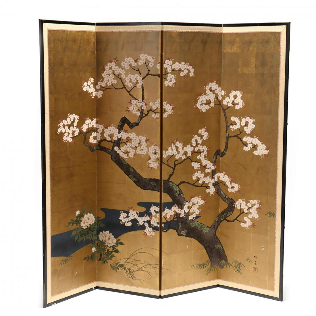 A Japanese Rimpa School Style Four Panel Folding Screen - Aug 10, 2019 ...