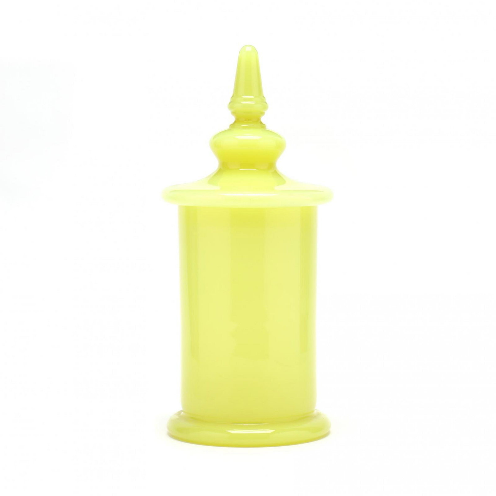 Antique Opaline Yellow Glass Apothecary Jar
