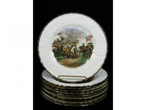 Set Of Ten Alfred Meakin George Washington Plates,