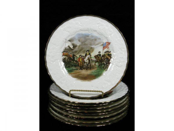 Set Of Ten Alfred Meakin George Washington Plates,