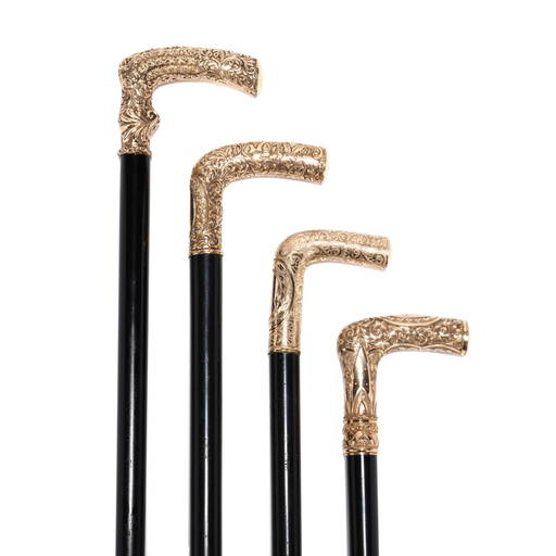 Four 19th Century Gold Handled Canes
