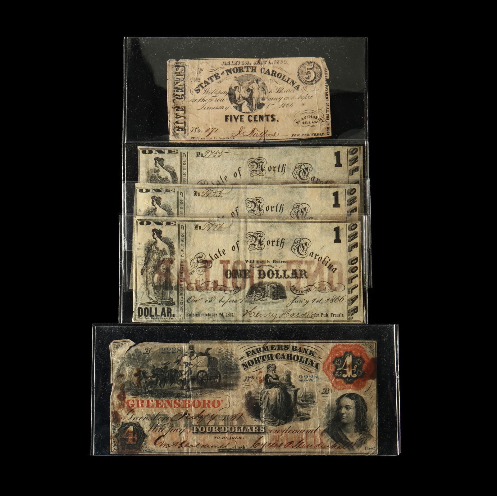 Five Civil War Era North Carolina Banknotes - May 07, 2020 | Leland ...