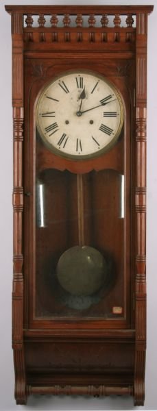 46: Antique Ansonia Regulator Wall Clock,