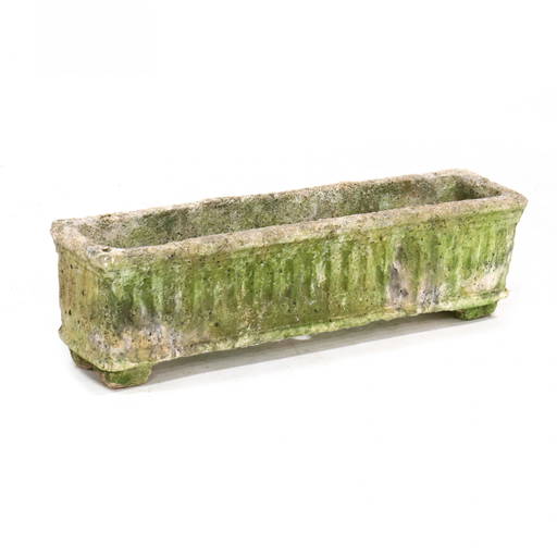 Vintage Cast Stone Trough Form Planter