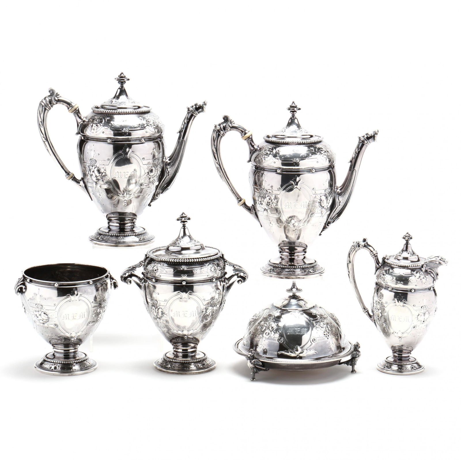 For Auction: Gorham "Mary Todd Lincoln" Coin Silver Tea Service (#0425 ...