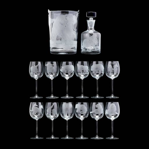 Perry Coyle (ca), (14) Pieces Of African Etched