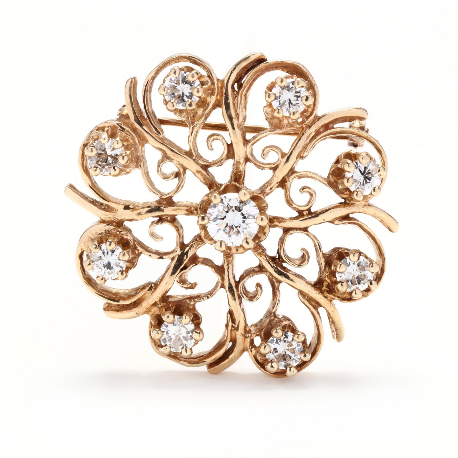 Gold And Diamond Brooch