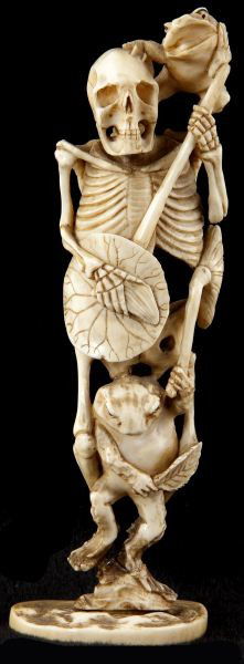 Japanese Ivory Skeleton Okimono - Sep 14, 2013 | Leland Little Auctions ...