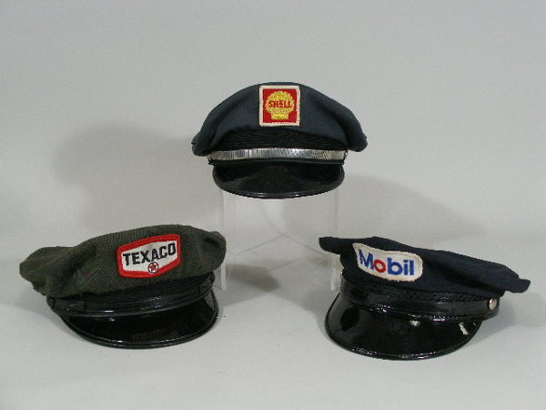 16: Three Vintage Gas Station Attendant Hats,