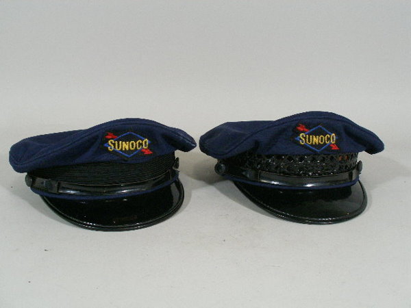 144: Two Vintage Sunoco Gas Station Attendant Hats,