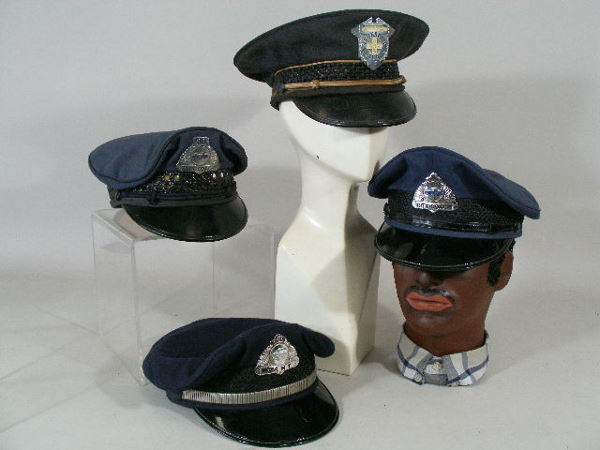 272: Four Vintage Bus Driver Hats from NC, 1950s-60s,