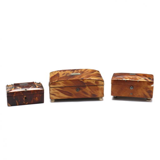 Three English Tortoise Shell Trinket Boxes - May 05, 2022 | Leland ...
