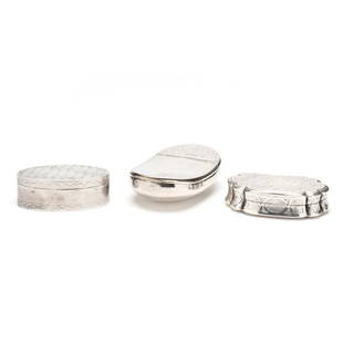 Three Silver Snuff Boxes, 1800s