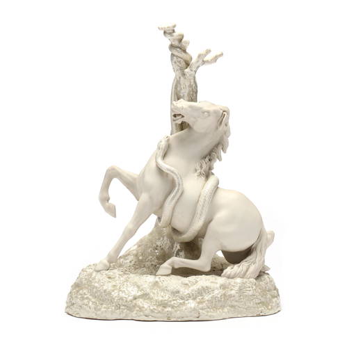 Belleek Horse And Snake Parian Sculpture