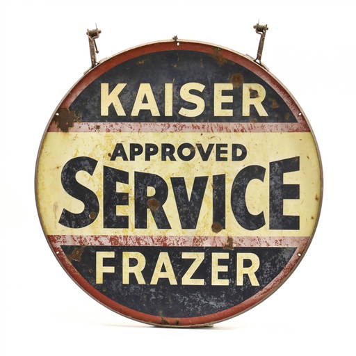 5 Ft. Kaiser Frazer Approved Service Double Sided Porcelain Sign