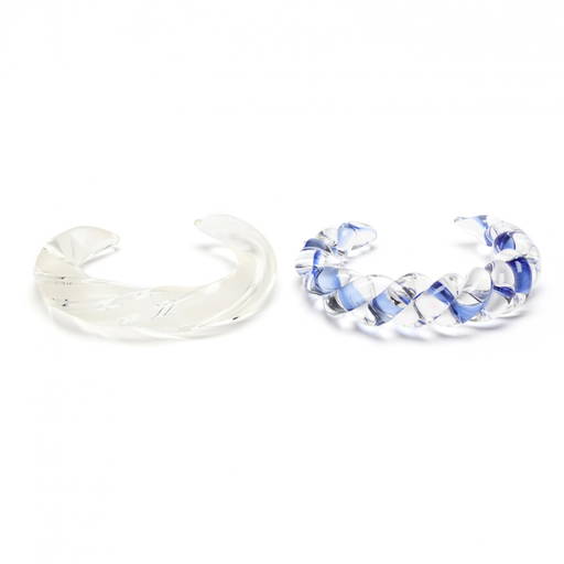 Two Art Glass Cuff Bracelets