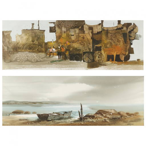 Fred Leach (American, 1924-2006), Two Watercolors (#1280) on Feb 02 ...