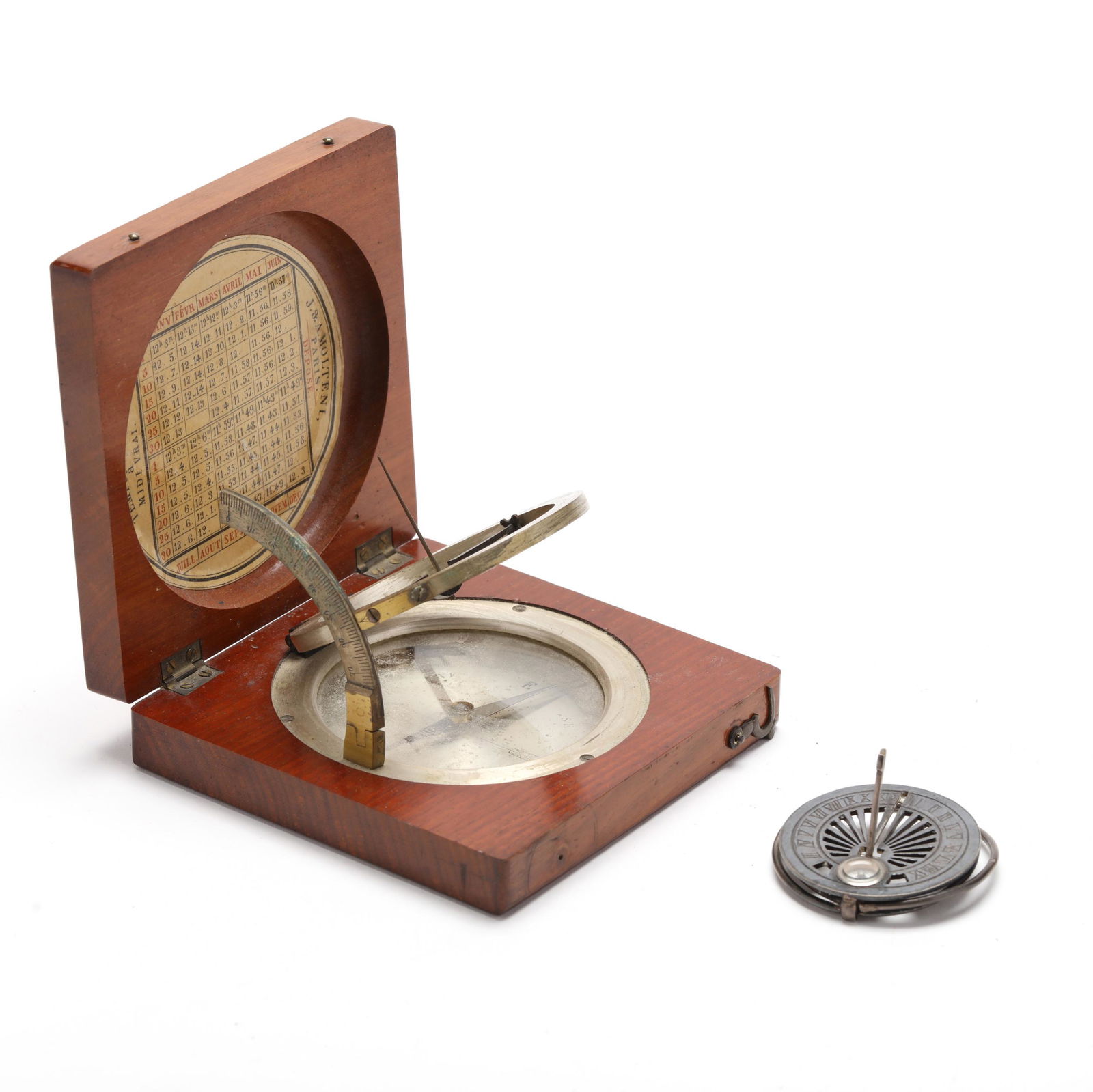 Two French Compasses, Molteni Equinoctial Compass