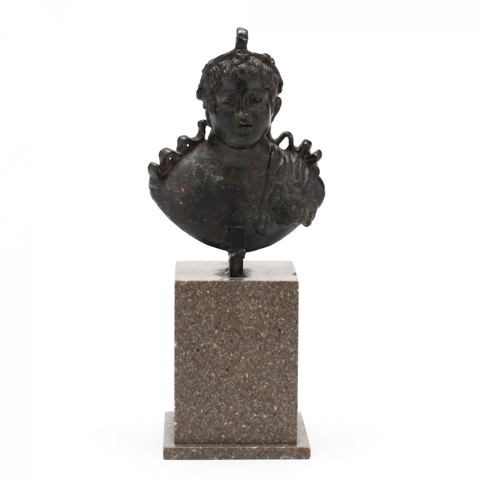 An Exceptional Roman Bronze Steelyard Weight Modeled After The Emperor Nero