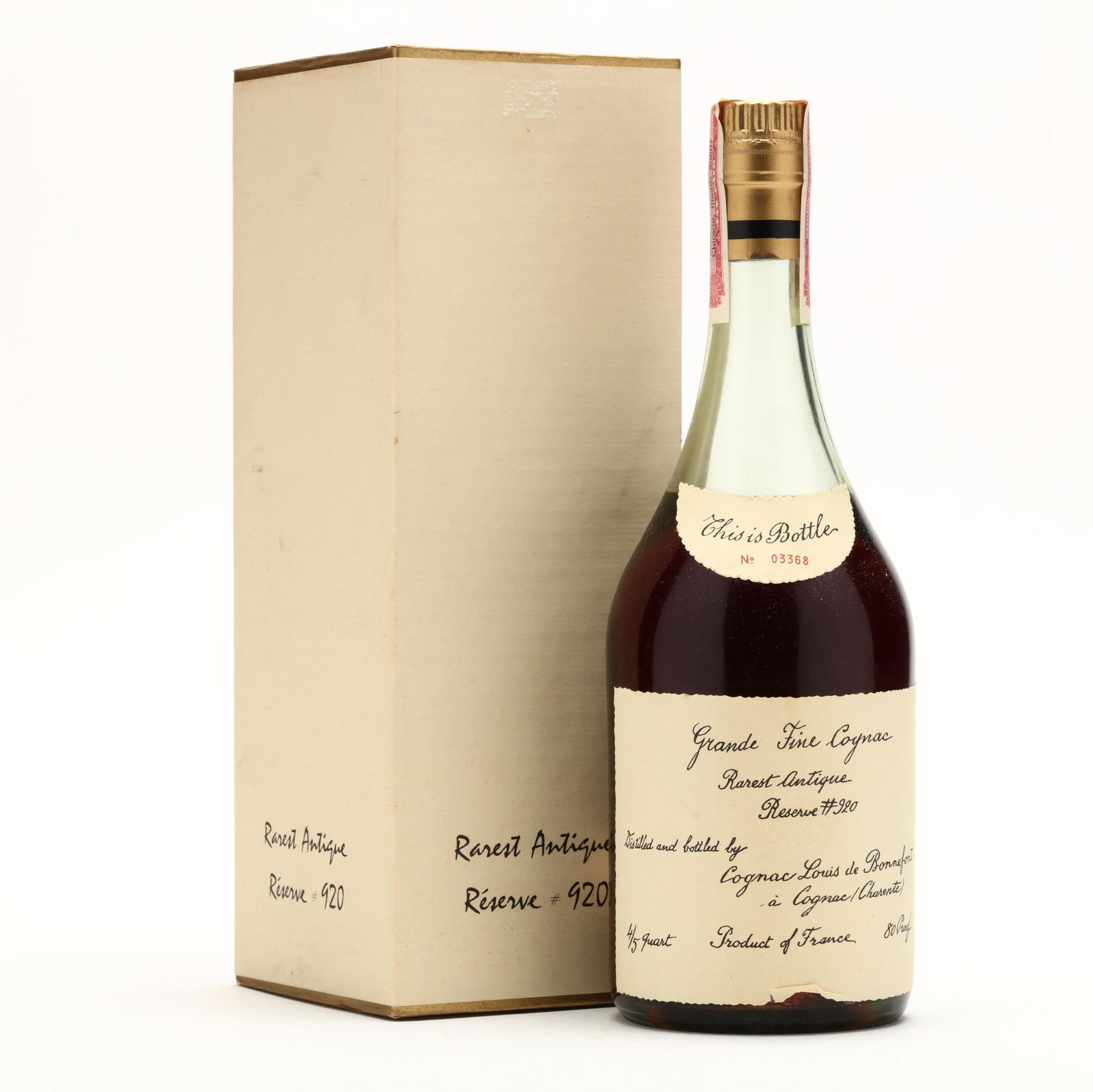 Bonnefont Rarest Antique Reserve #920 Cognac - Mar 10, 2023 | Leland ...