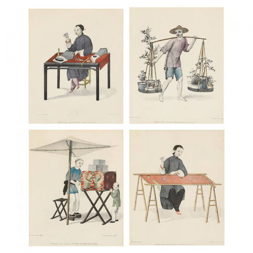 Four Antique Engravings From George Henry Mason's The Costume Of China