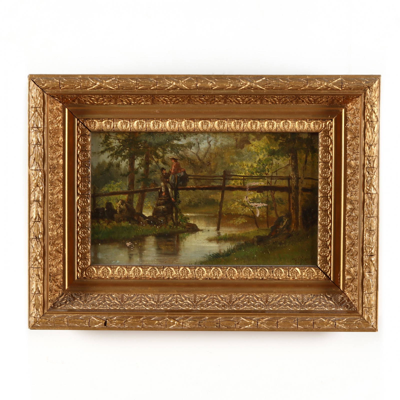 Frederick Rondel, Sr. (american, 1826-1892), Fishing From The Bridge ...