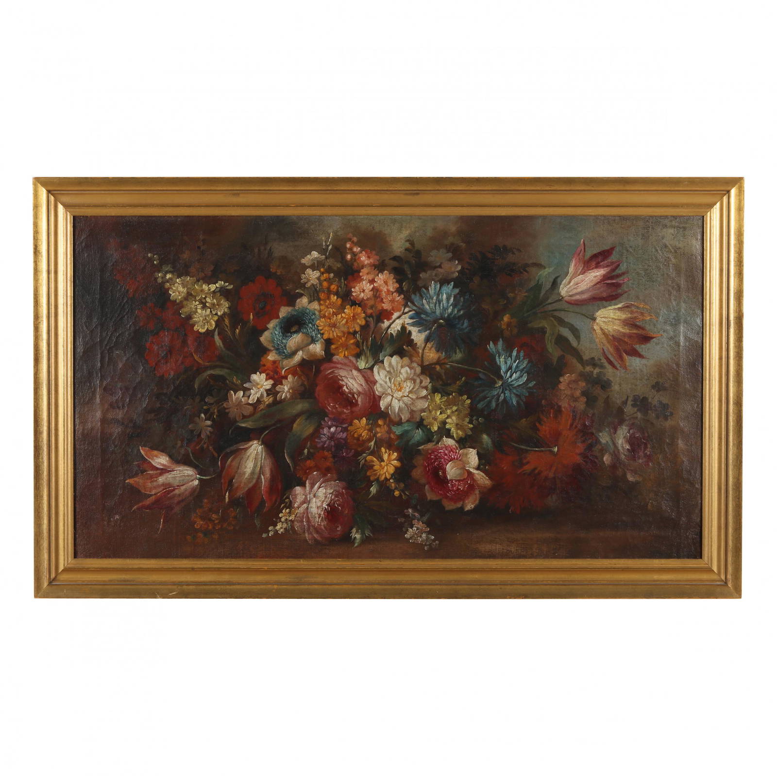 An Antique Dutch Style Still Life Painting With Flowers Auction