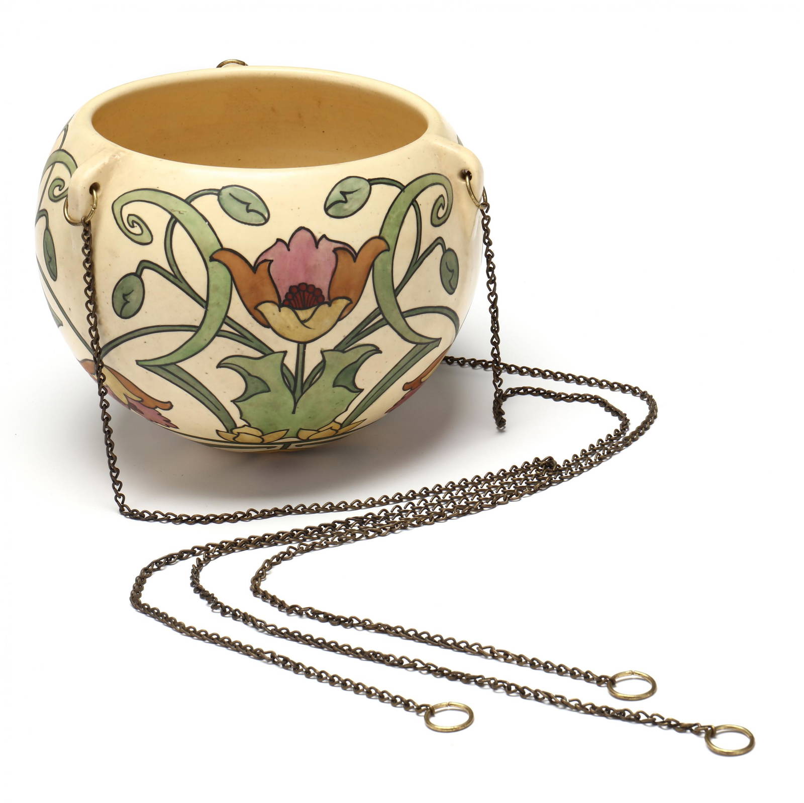 Roseville Cremo Line, Art Nouveau Hanging Jardiniere Auction