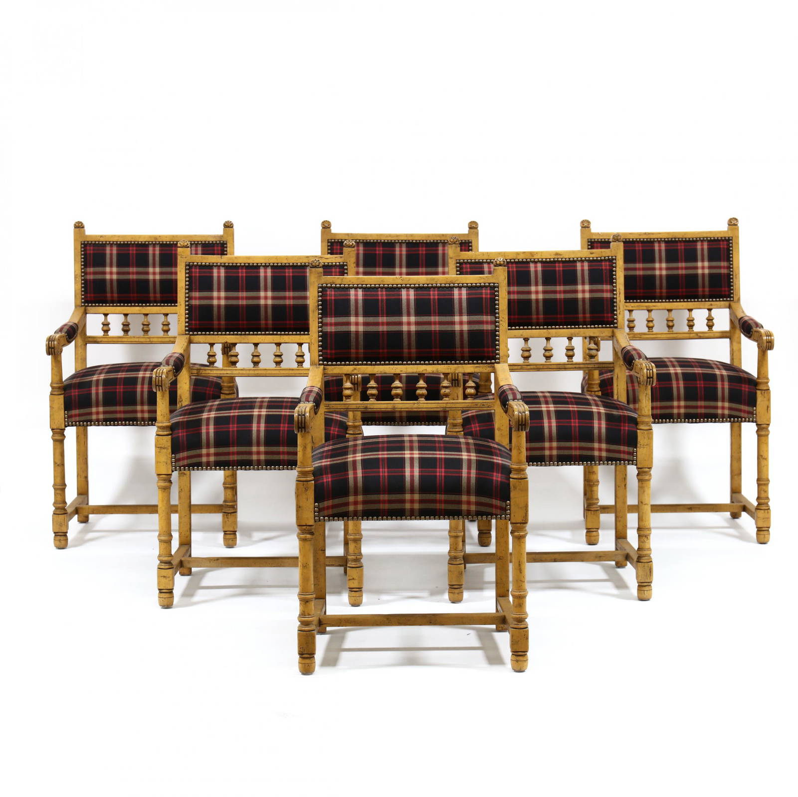 Guy Chaddock & Co., Set Of Six William And Mary Style Armchairs Auction